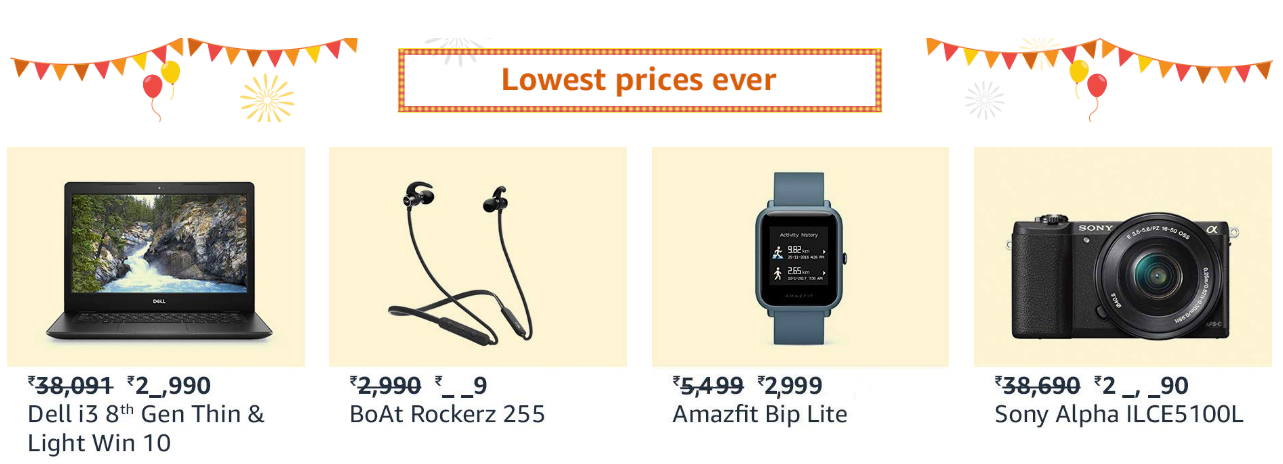 Amazon Great Indian Sale on Electronics 2020: Up to 75% Off + SBI Offer