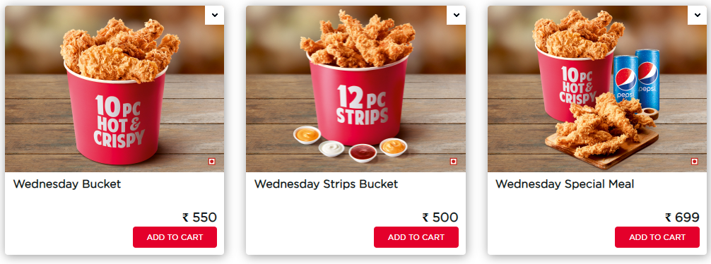 KFC Wednesday Offer - 10 pcs for Rs.500
