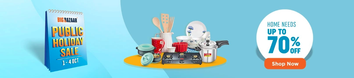 Big Bazaar Public Holiday Sale - Starting from 1st Oct to 4th Oct Big Bazaar Public Holiday Sale - Starting from 1st Oct to 4th Oct